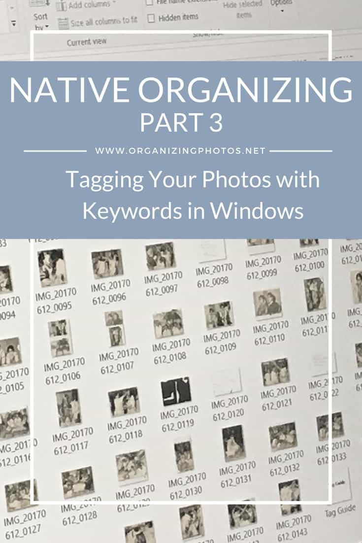 Native Organizing, Part 3: Tagging photos with keywords in Windows